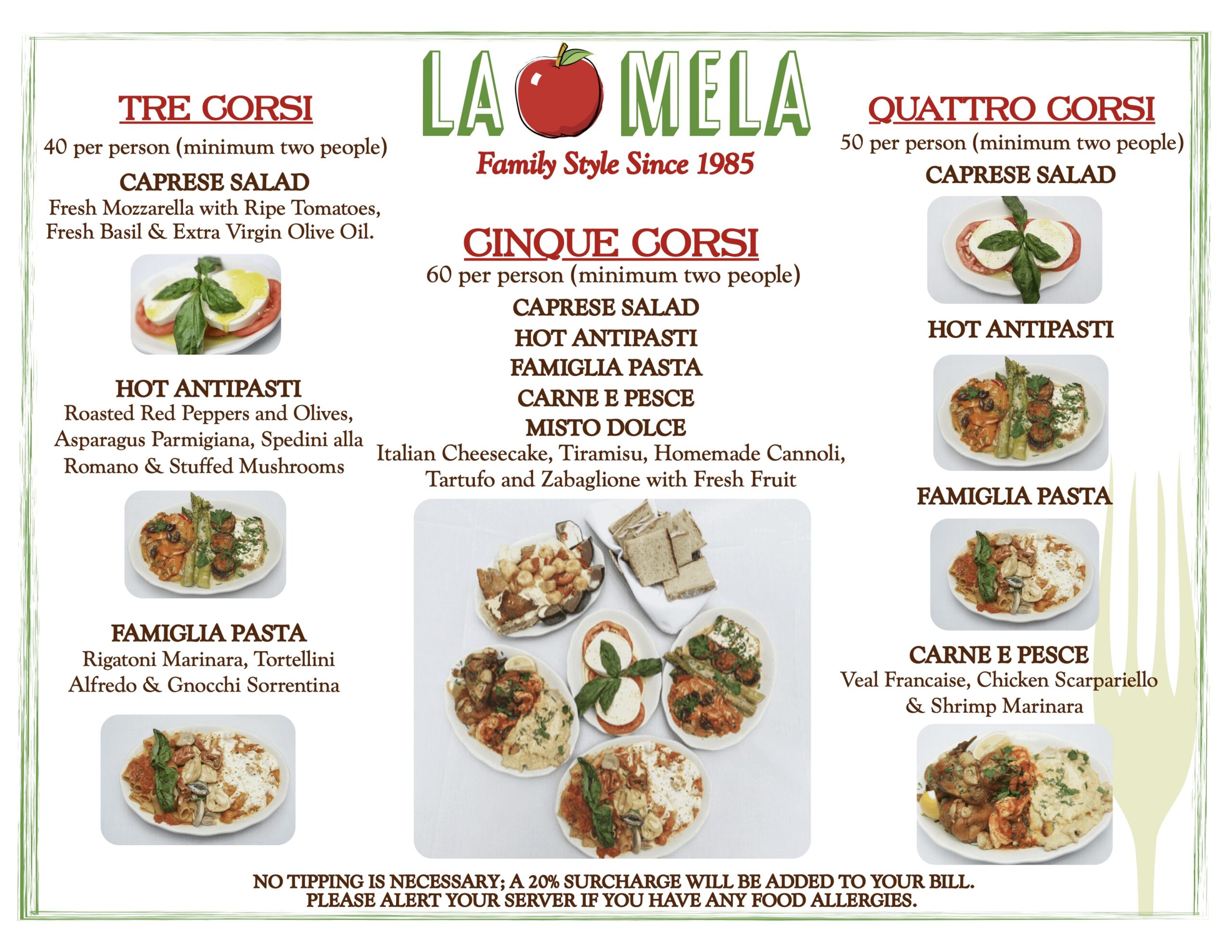 aprilMain Menu-2 - La Mela Ristorante